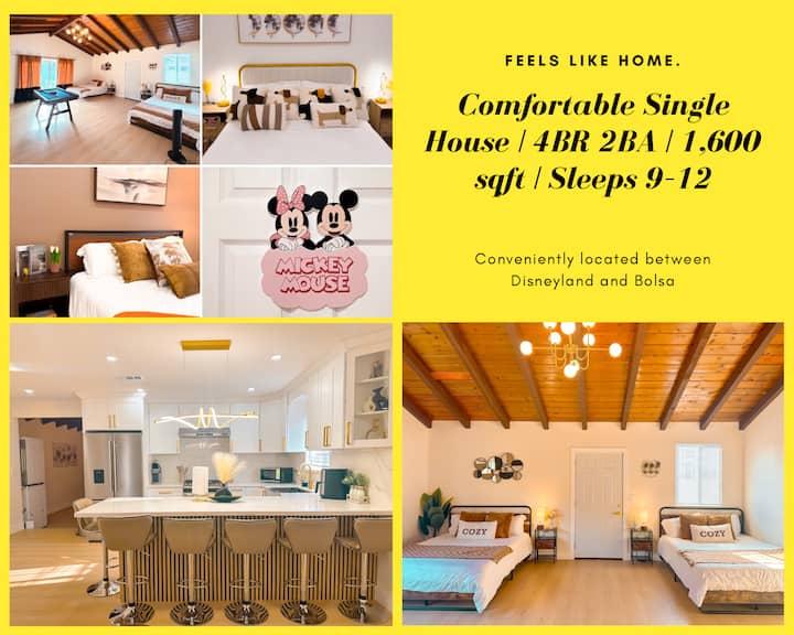 Disneyland Nearby! Cozy 4br/2ba Retreat - Buena Park, CA