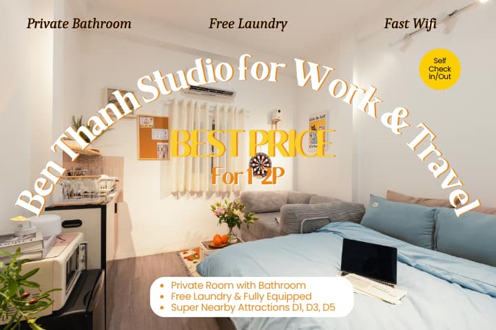 New! Ben Thanh Solo Studio 302 W/kitchen/laundry - Ho Chi Minh City