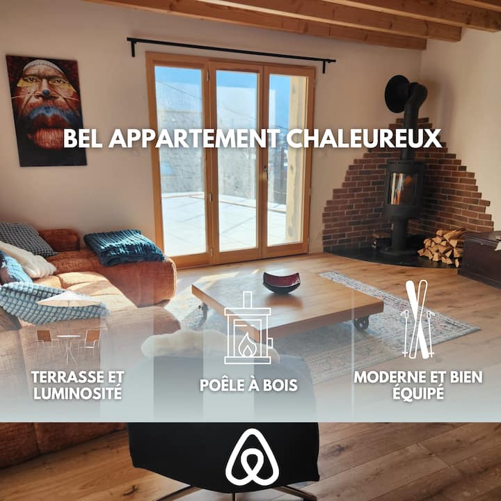 Appartement Chaleureux : Poêle à Bois & Terrasse - Puy-Saint-Vincent