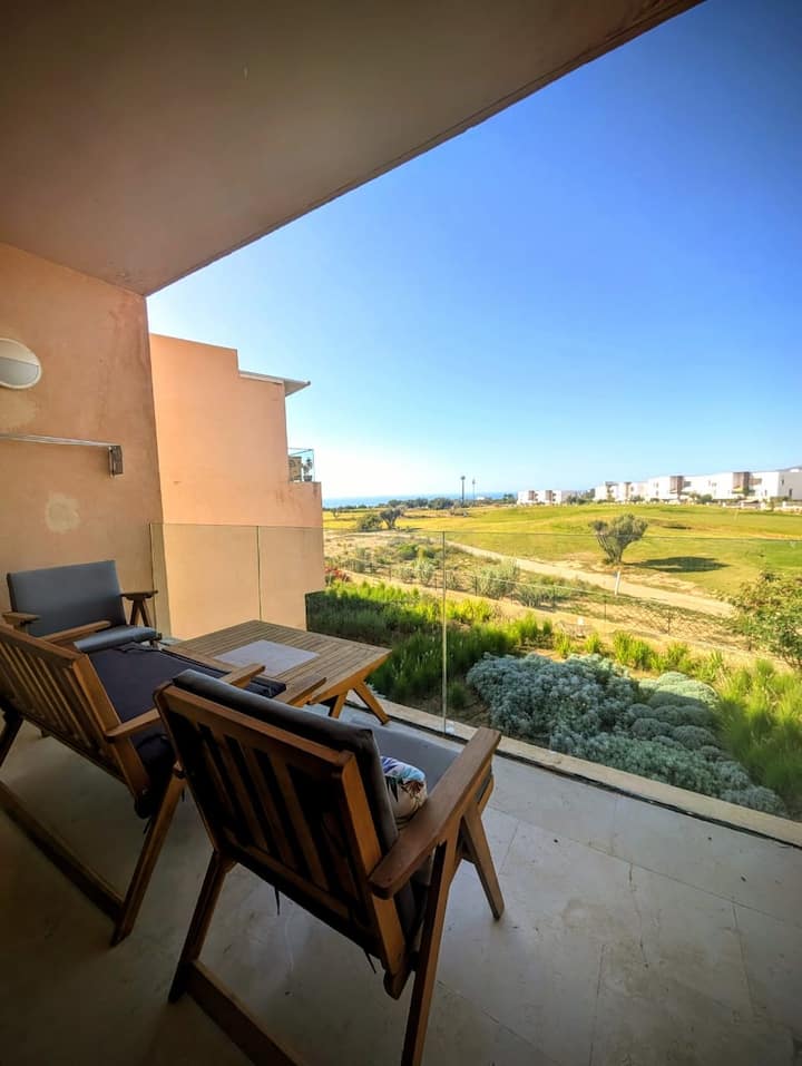 Vue Golf & Mer
Calme Absolu, Télétravail & Surf - Taghazout