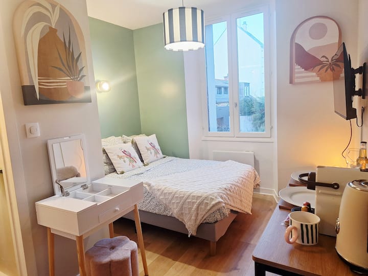 L'écrin Vert Sauge - Studio Cosy Proche Gare - Rennes