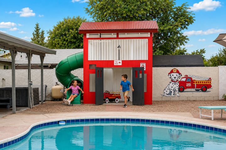 Family Escape | Pool | Fire-station Playhouse - Tempe, AZ