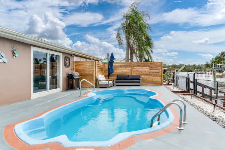 3 Bedroom, Heated Pool, On Water With Suana - Holiday, FL