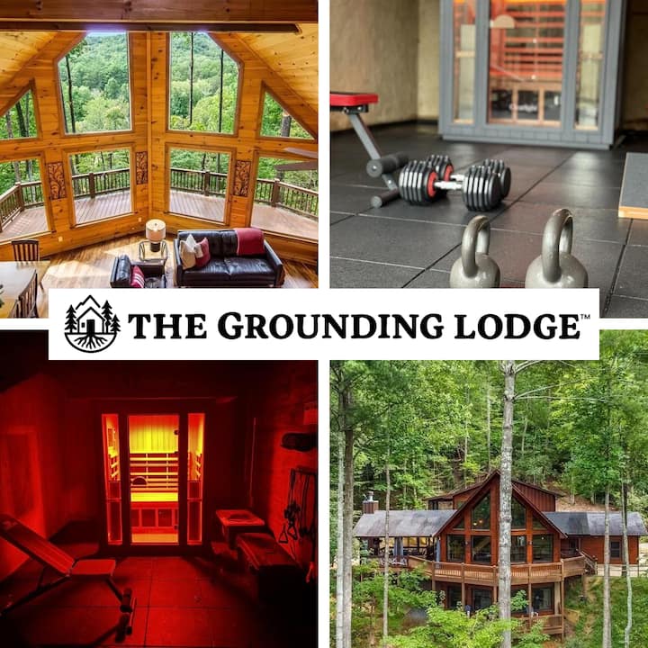 New! Grounding Lodge: Outdoor Gym, Sauna, Hot Tub - Blue Ridge, GA