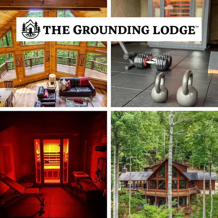 New! Grounding Lodge: Outdoor Gym, Sauna, Hot Tub - Blue Ridge, GA
