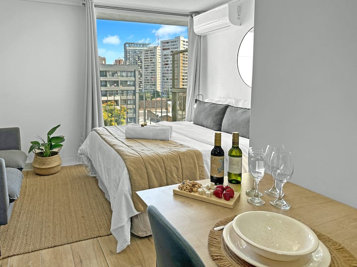 Vino De Cortesía, A/c, Depto. Premium Céntrico - Santiago, Chile