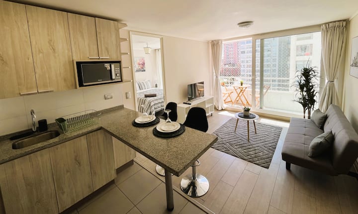 Cómodo Departamento 1d Con Terraza En Pleno Viña - Viña del Mar