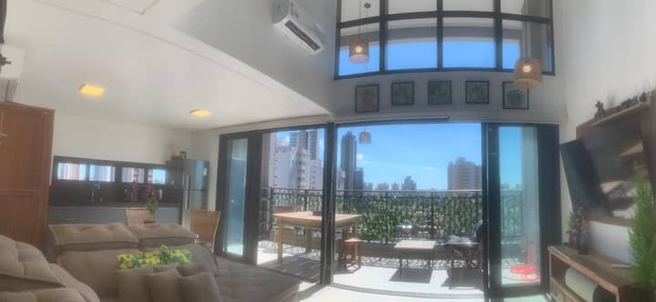 Duplex - Apartamento De 1 Quarto Com 90m2 - Campo Grande