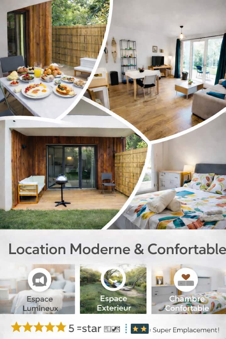 Havre De Paix : Cottage Moderne, Jardin & Parking - Biscarrosse