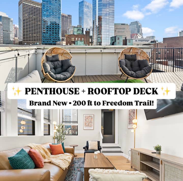 901c Luxury Boston Penthouse Rooftop & City Views! - Downtown - Boston