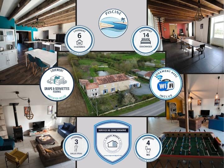 Domaine Du Marais : Corps De Ferme & Piscine - Coulon