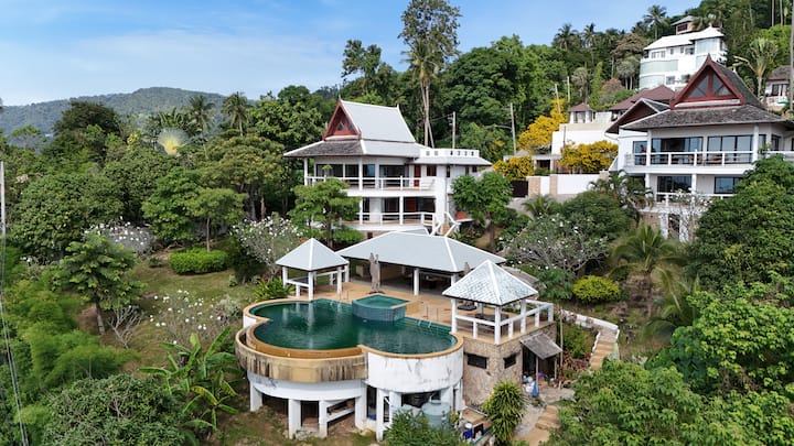 Sunset Villa Angthong 日落海景6卧 泳池 花园烧烤大庄园别墅 - Don Sak