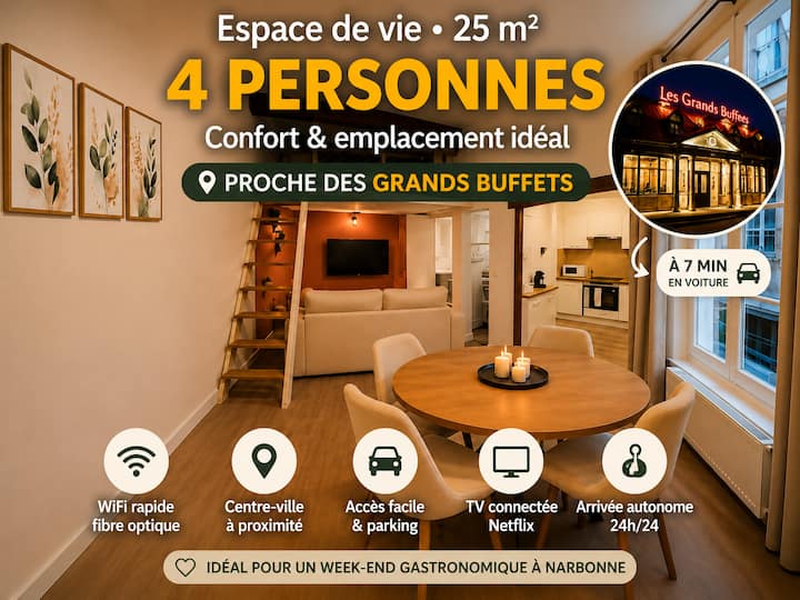 Studio Cosy + Mezzanine - Check-in Autonome - Narbonne