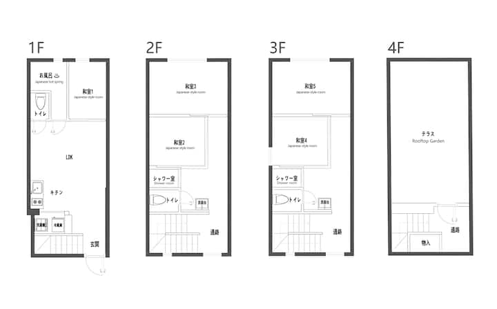 全新溫泉池日式別墅｜1分鐘黑門市場 ｜道頓堀心齋橋700米｜南海難波站500米｜直達關西空港kix - Osaka