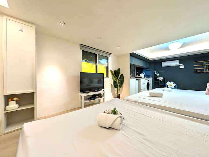 Qm805/都市靜所/捷運西門町站走路3分鐘/洗脫烘衣機/台北車站/電梯/紅樓/101/住1-6人 - 반차오 구