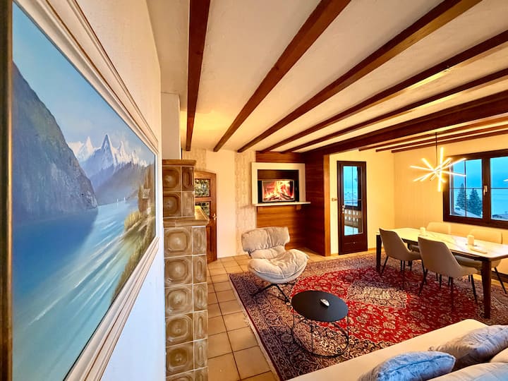 Traumhafte Seesicht | Chalet Apartment Faulensee - Spiez