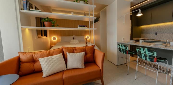 Studio Novo | Design Assinado + Lazer Completo - São José dos Campos