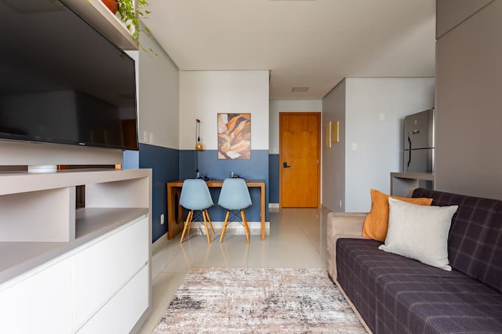 Studio Sereno | Lux Home | Checkin Flexível - 戈亞尼亞