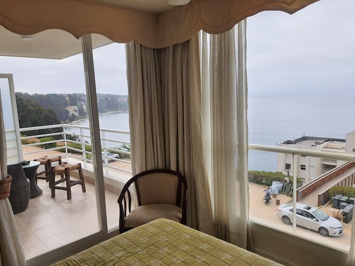 Vista Al Mar Y Piscina En Un Lugar Tranquilo. - Quintero