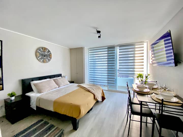 Metro, Piscina, Gym, 100% Equipado, 2 Camas - Santiago