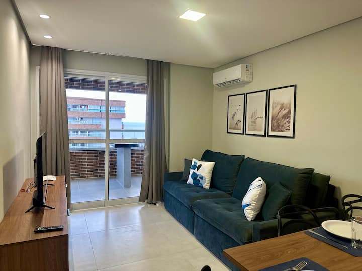 Apto Climatizado + Vista Mar + Lazer Completo. - Praia Grande