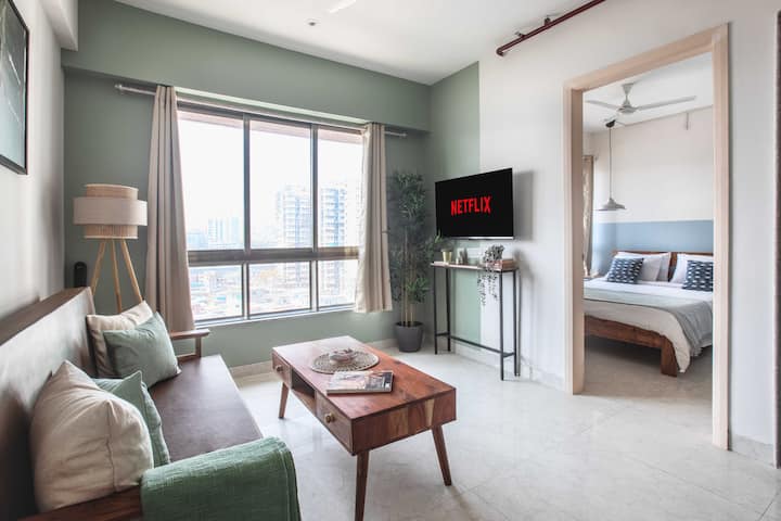 Modern 1bhk |Bke F 802 |Ac, Smart Tv Wifi |Nook&co - Mumbai