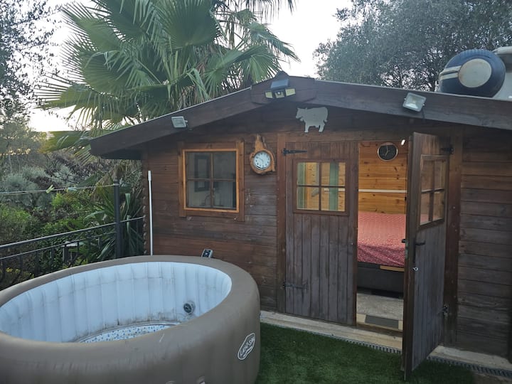 Cabane Cocooning Avec Jacuzzi Privé Au Calme - Roquefort-les-Pins