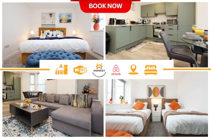 Newly Built Modern& Central 2 Bed 2 Bath Apartment - Cardiff