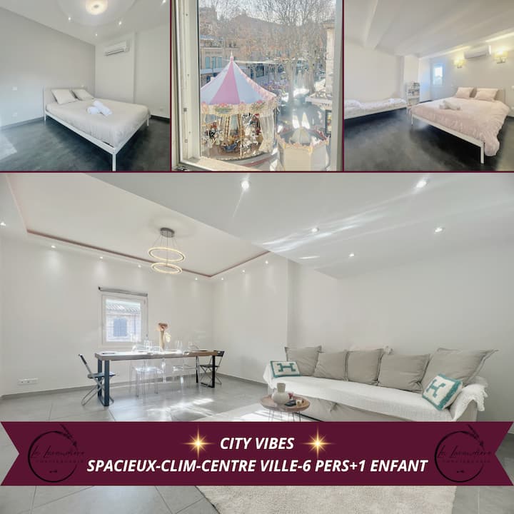 City Vibes - Spacieux | Clim | Centre | 6+1 Enfant - Miramas