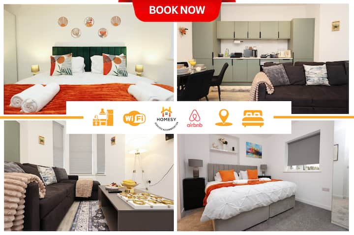 Newly Built Stylish&central 2 Bed 2 Bath Apartment - Cardiff