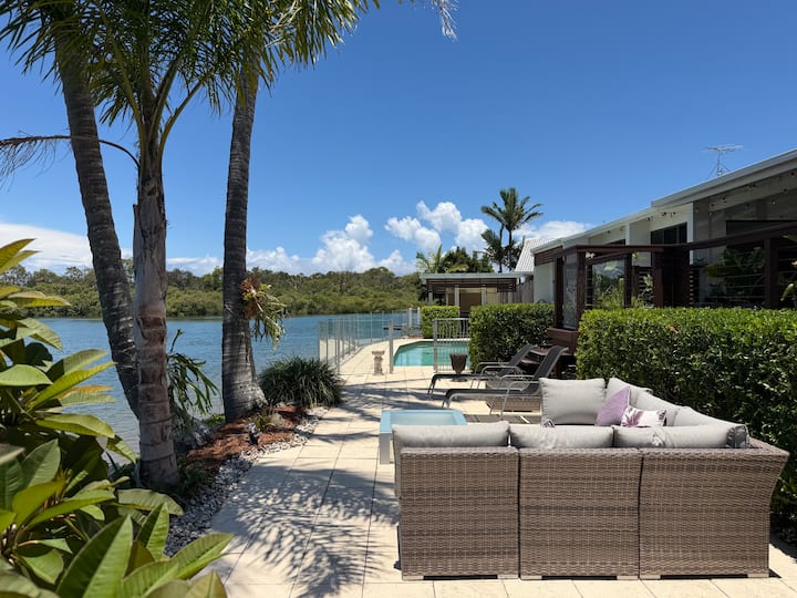 Riverside Retreat With Deck, Pool & Pontoon - Sunshine Coast