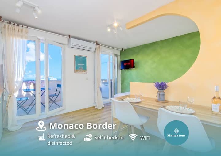 Monaco Border - Cosy Studio Vue Mer Et Ville - Fl - Mônaco