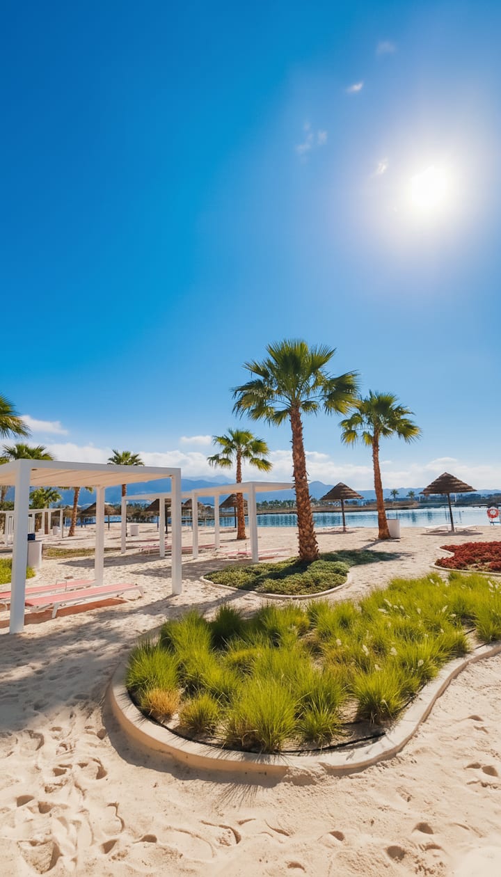 شقة راقية في Ayla | شاطئ خاص + بحيرة ومسبح - Aqaba