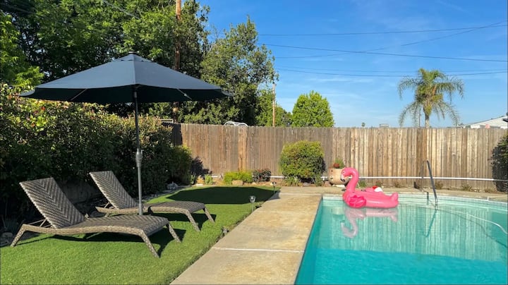 Vibrant 3 Bed-1 Bath Home With Pool - Mechanics Bank Arena, Theater and Convention Center