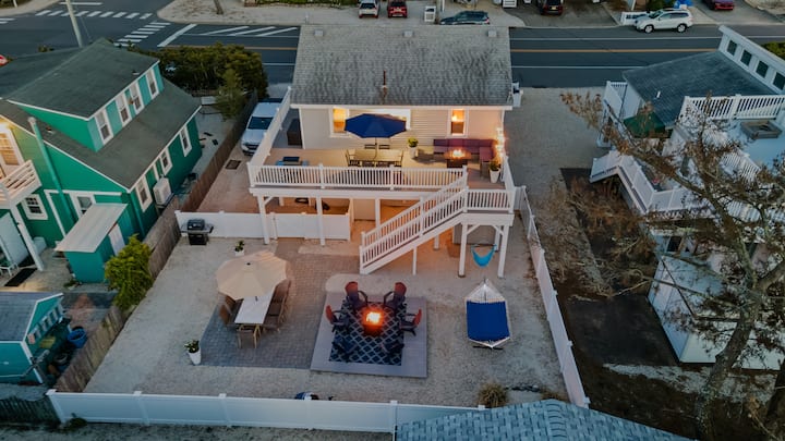 Walk 2 Beach! Lrg Patio | Deck + Grill | Fire Pit! - Long Beach Island, NJ