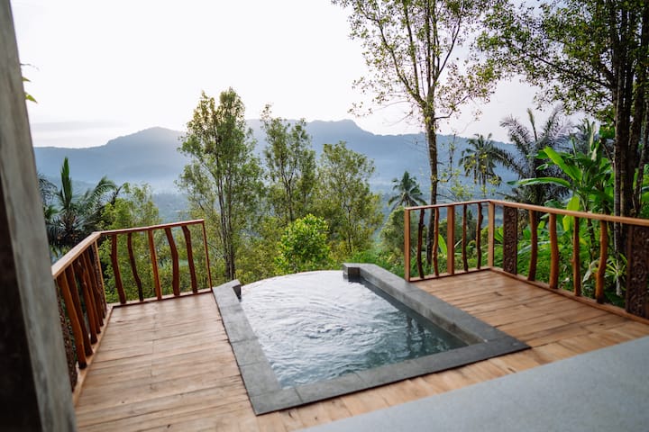 Tiny Wooden House Private Pool Great View - Bali