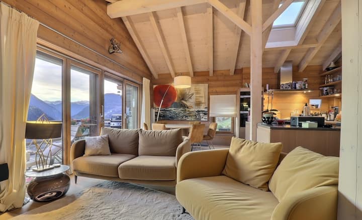 Authentic Upscale Chalet With Views & Fireplace - Verbier