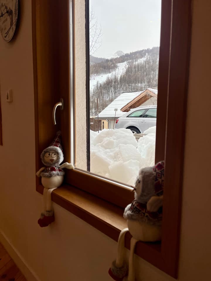 Chantemerle : De Plain-pied, Vue Piste Luc Alphand - Serre Chevalier