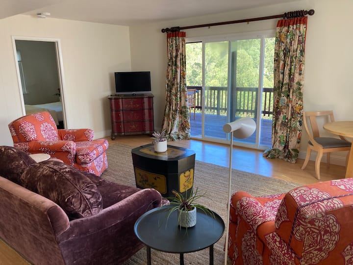 Quiet Coastal Apartment —Deck View Of Open Space - Half Moon Bay, CA