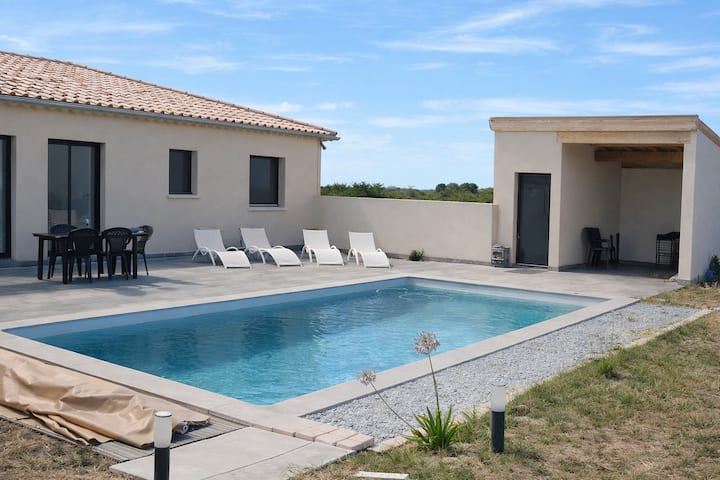 Villa Climatisée 4 Chambes, Piscine & Vue Montagne - Les Vans