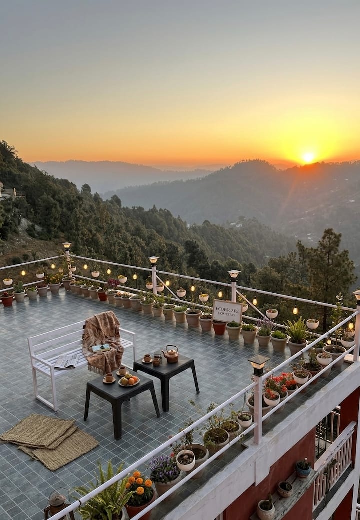 Ecoescape Quadruple With Sunrise Valley N Balcony - Mukteshwar