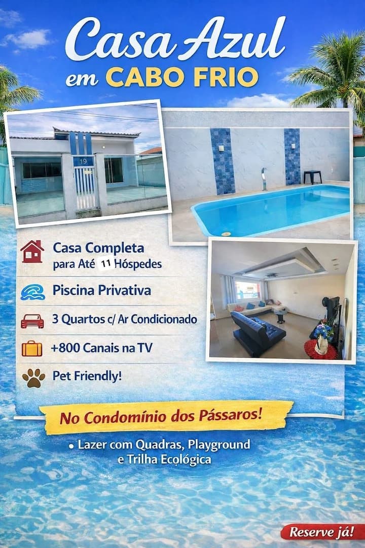 Casa Azul - Cabo Frio - Temporada - Cabo Frio