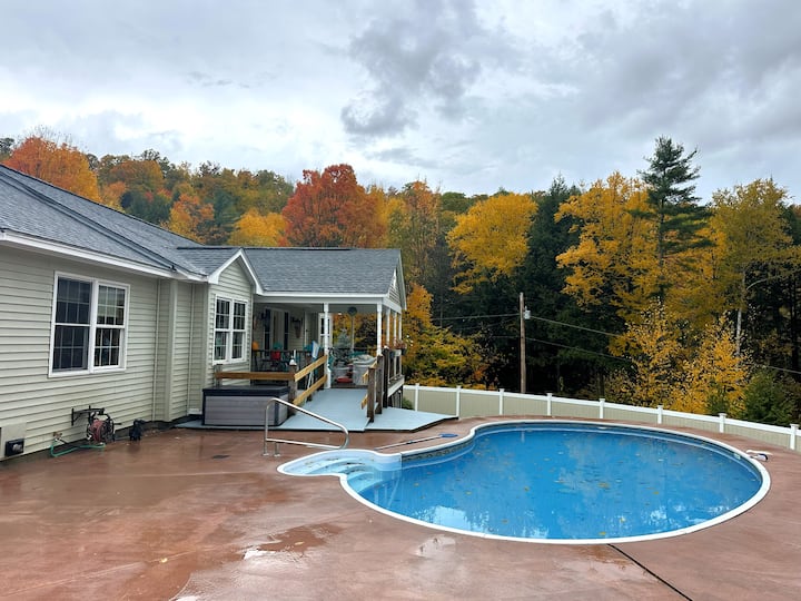 Private 5-acre Escape | Pool, Lake & Gardens - New Haven, VT