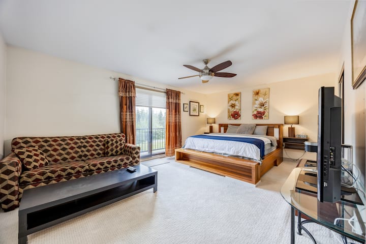 Spacious Private Suite · King Bed · Mountain View - Saint-Sauveur