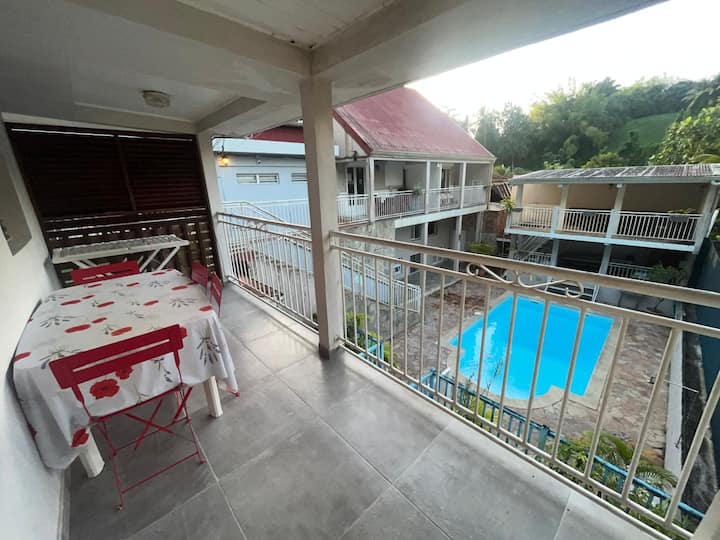 Appartement 2 Chambres Le Coquelicot Avec Piscine. - Le Morne Rouge