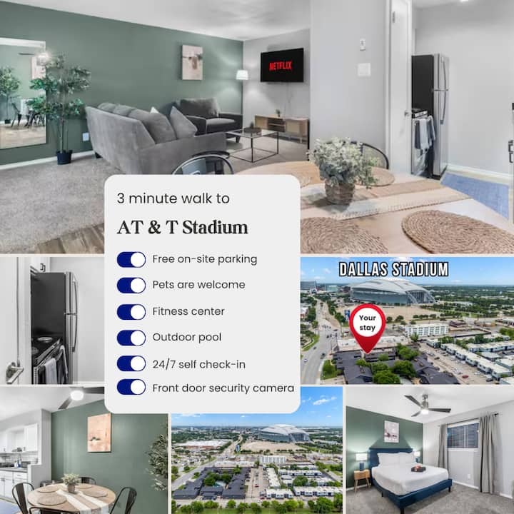 0.2mi/0.3km To Dallas Stadium |1 Br| +Free Parking - Arlington, TX