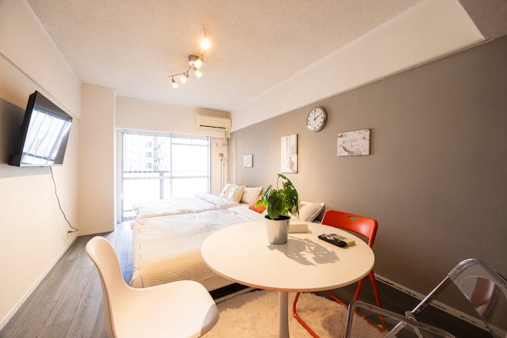 【博多駅まで徒歩6分】urban Stay 博多 #307 Wi-fi,4人部屋 - Hakata Station - Fukuoka