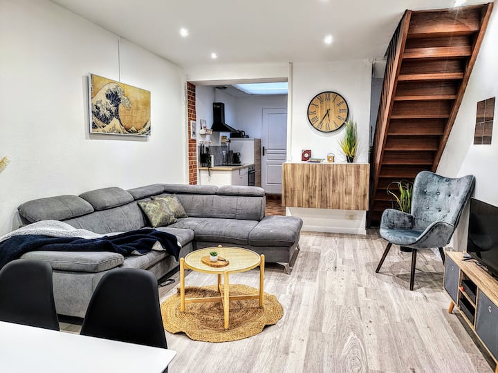 Japandi 4 Chambres, Wifi, Proche Parc Barbieux - Croix