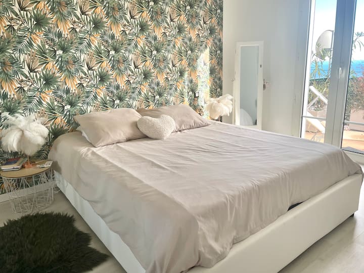 Chambre Sur Terrasse Vue Mer, Au Calme, Piscine - Èze