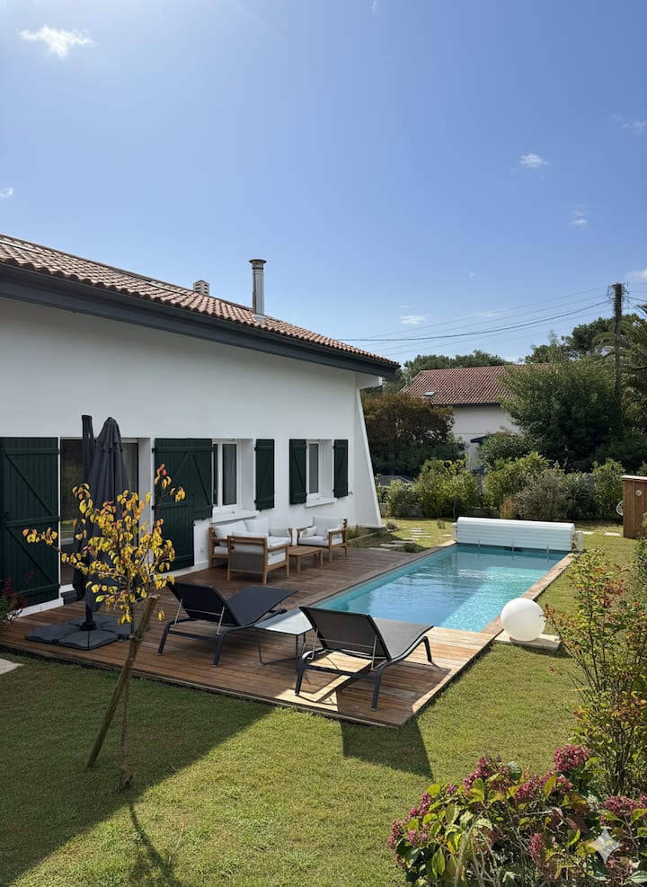 Villa Basque Chiberta Piscine, Golf Et Océan - Anglet